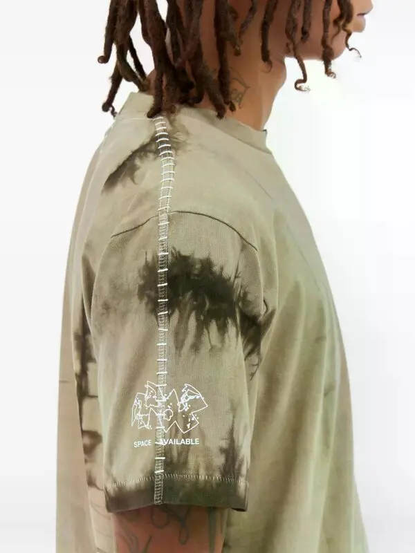 SPACE AVAILABLE Tie-dye Panelled T-shirt