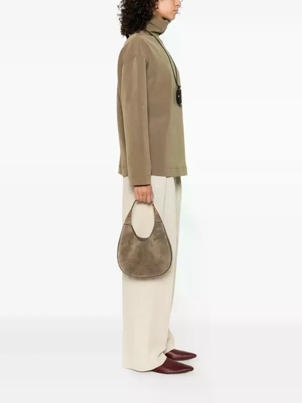 Savette Small Florence Suede Shoulder Bag - Grey
