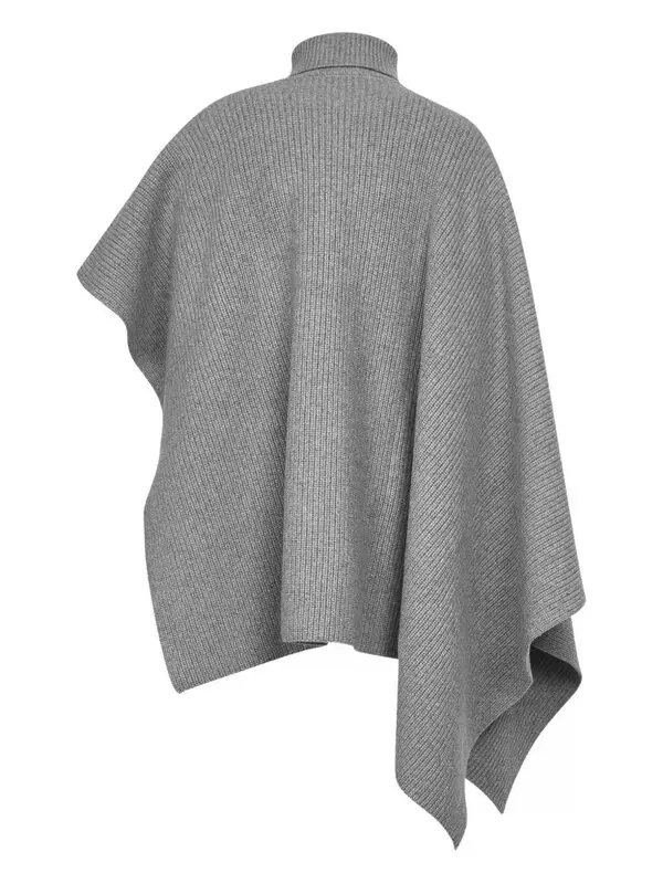 Stella McCartney Ribbed Turtleneck Poncho - Grey