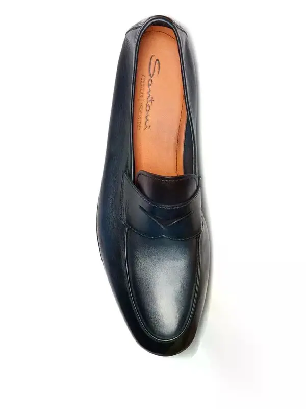 Santoni Penny Leather Loafers