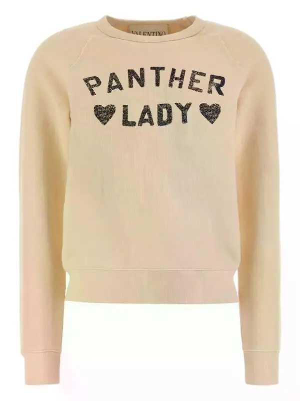 Valentino Garavani Graphic-print Cotton Sweatshirt - Neutrals
