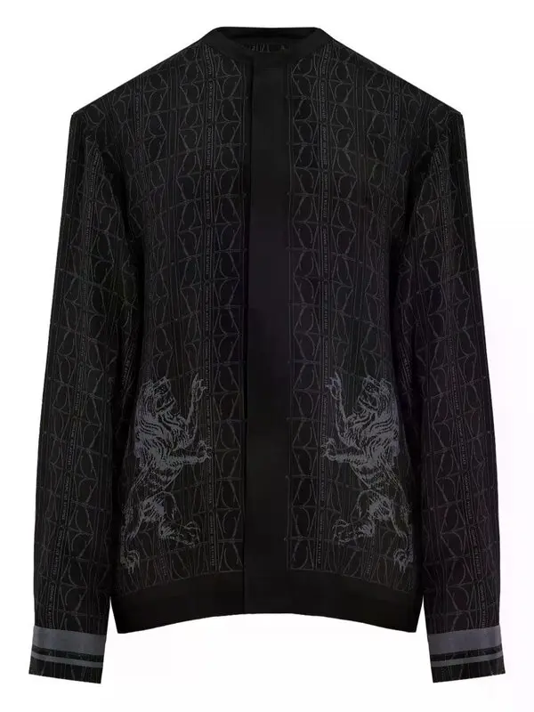DOMAINE DES ARTISTES Lion-embellished Patterned Shirt - Black