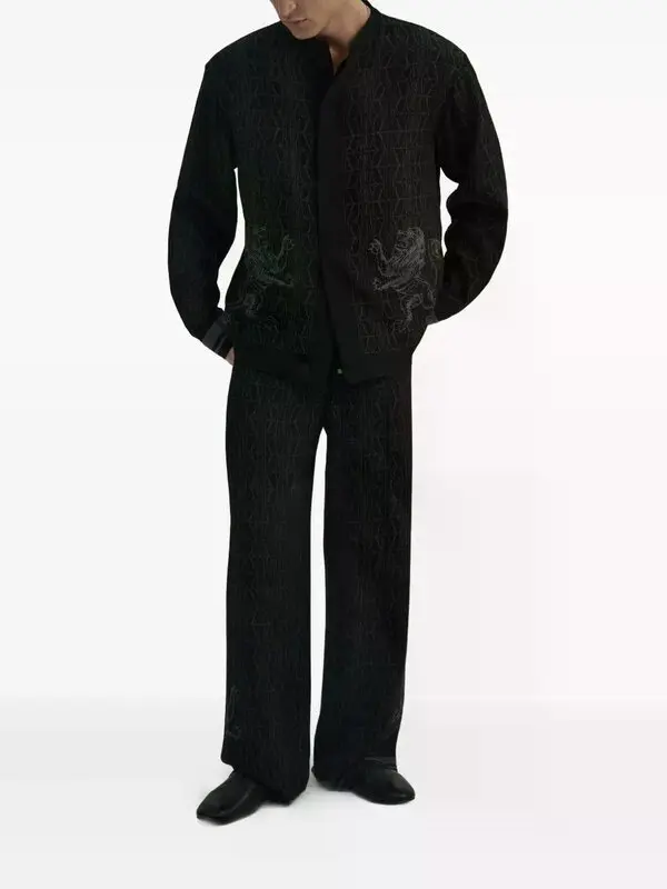 DOMAINE DES ARTISTES Lion-embellished Patterned Shirt