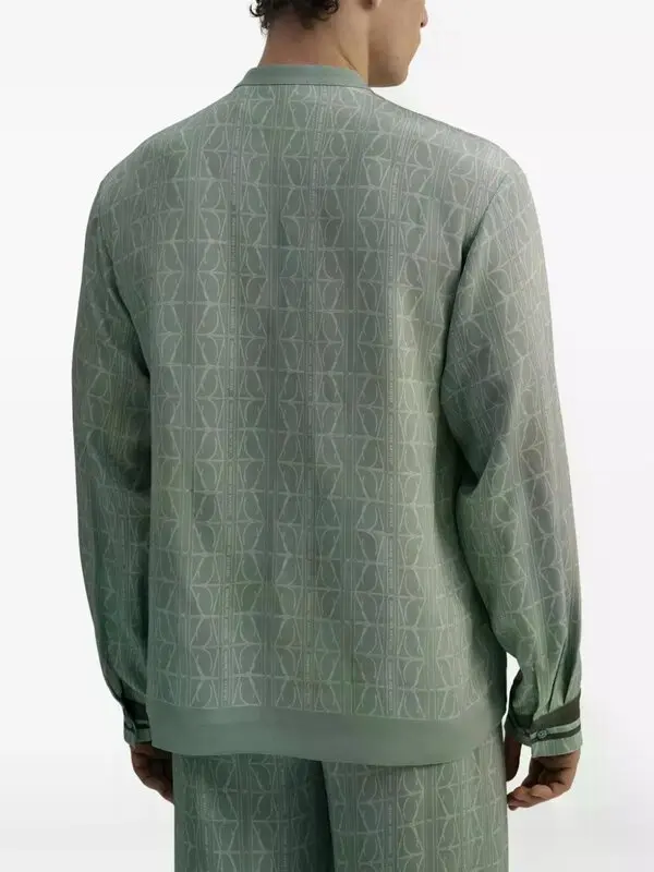 DOMAINE DES ARTISTES Lion-print Long-sleeved Shirt - Green