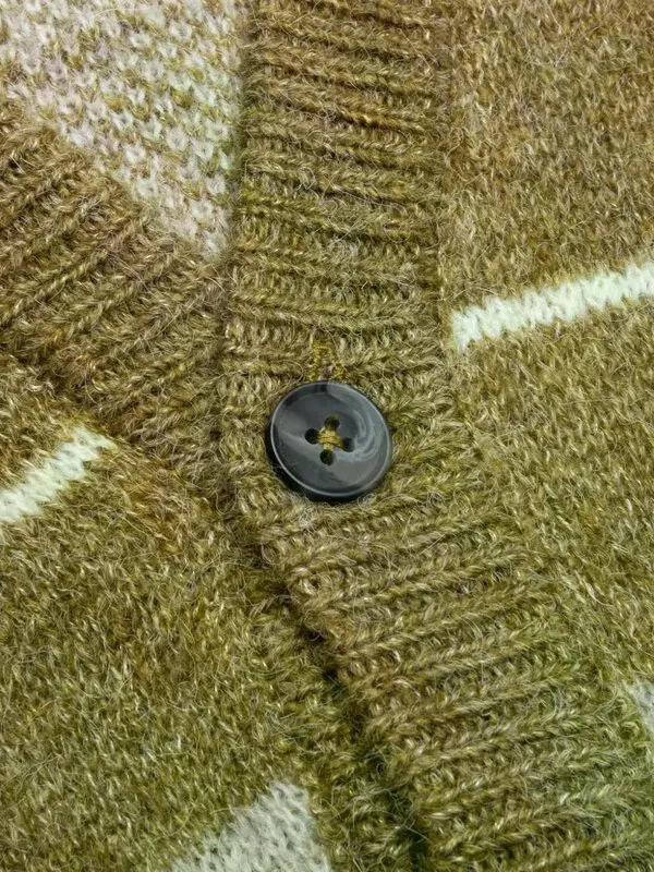 AWAKE NY Windowpane Mohair Cardigan