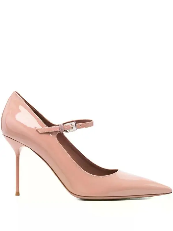 Paris Texas 90mm Lidia Patent Leather Pumps With Ankle Strap - Pink