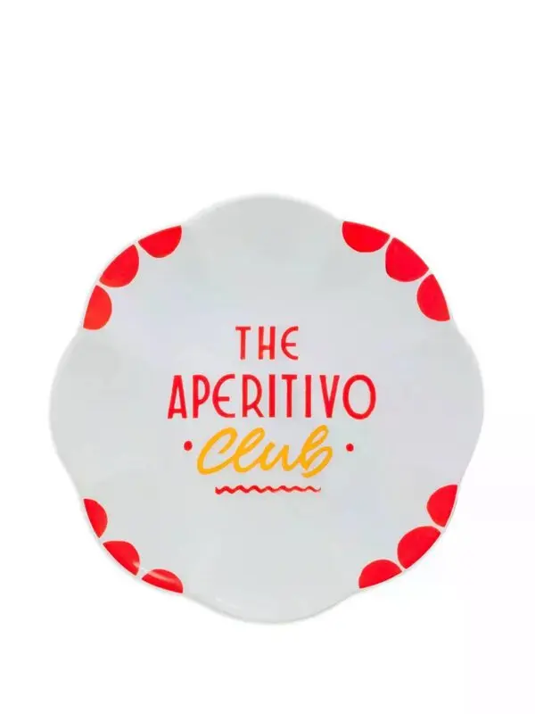 BITOSSI HOME Scalloped-edge 'the Aperitivo Club' Plates - White