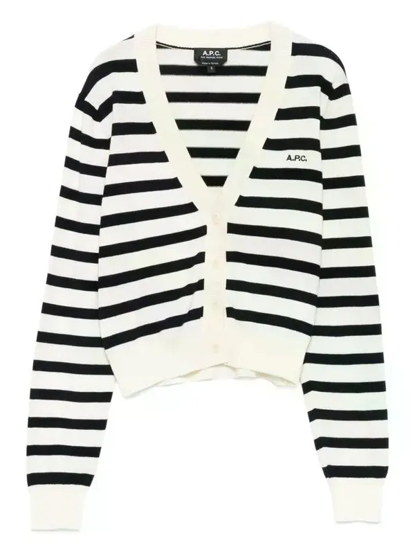 A.p.c. Gaëlle Striped Cardigan - White