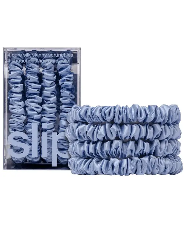 Slip 4-piece Silk Scrunchies Set - Cornflower