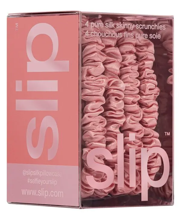 Slip 4-piece Silk Scrunchies Set - Rose