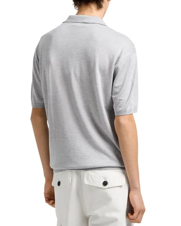 Emporio Armani Regular Fit Zip Knit Polo - Solid Light