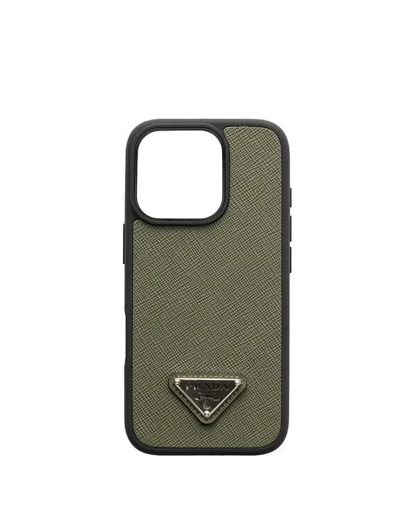 Prada Saffiano Leather Case For Iphone 16 Pro - Green