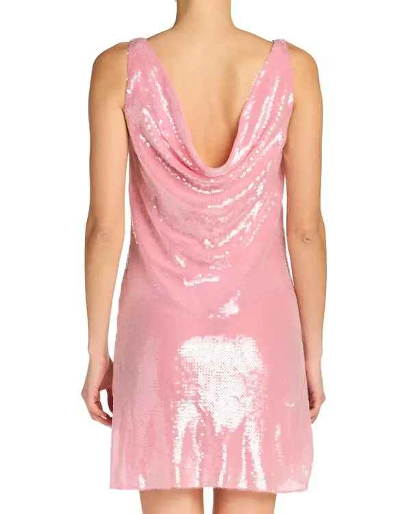 Versace Silk Sequinned Dress - Guava