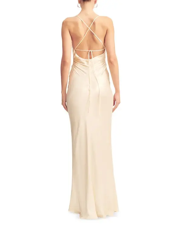 Shona Joy La Lune Lace Up Back Maxi Dress - Cream
