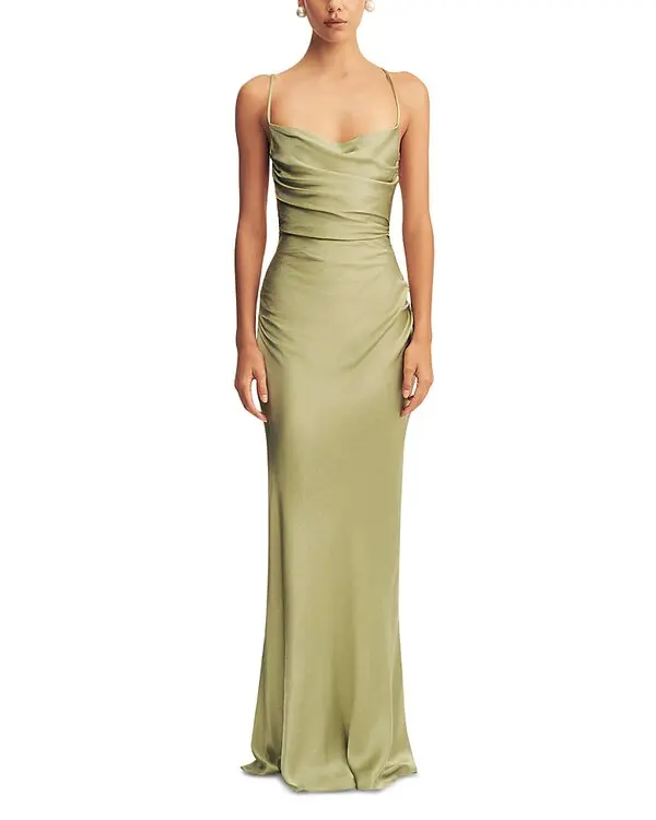 Shona Joy La Lune Lace Up Back Maxi Dress - Fern