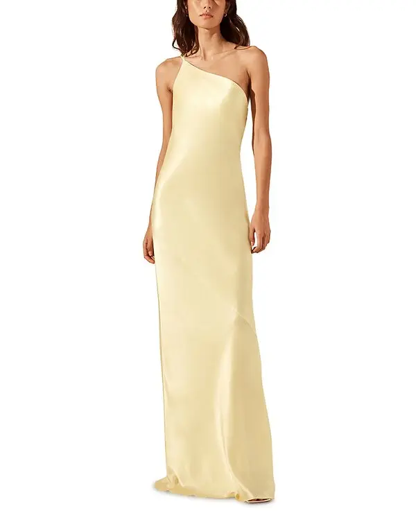 Shona Joy La Lune One Shoulder Cowl Back Gown
