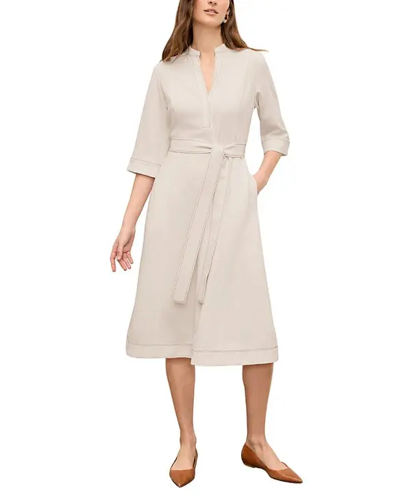M.M.LAFLEUR Lauleh Everyday Crepe Dress With Topstitch