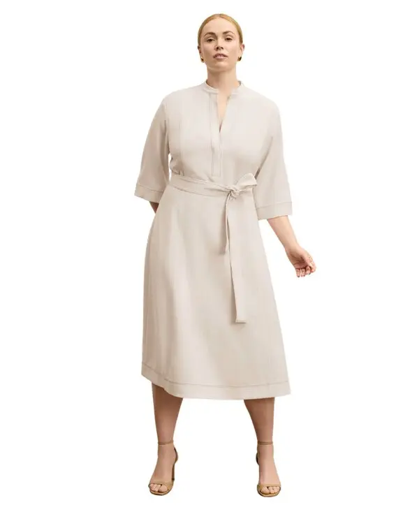 M.M.LAFLEUR Lauleh Everyday Crepe Dress With Topstitch