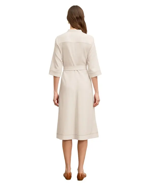 M.M.LAFLEUR Lauleh Everyday Crepe Dress With Topstitch
