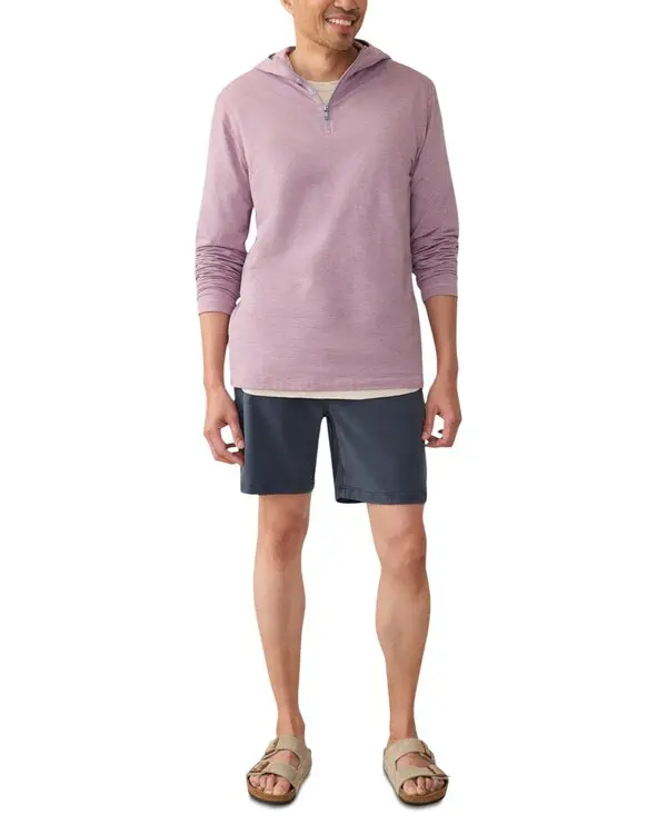 Faherty Brand Quarter Zip Long Sleeve Hoodie - Rose Creek Stripe