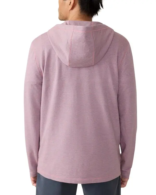 Faherty Brand Quarter Zip Long Sleeve Hoodie - Rose Creek Stripe
