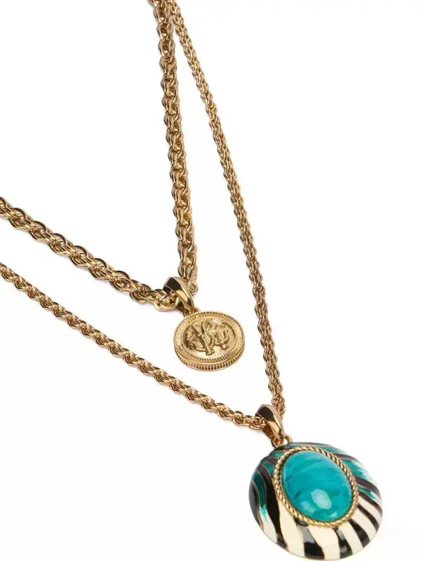 Roberto Cavalli Ray Of Sea-print Rope-chain Necklace