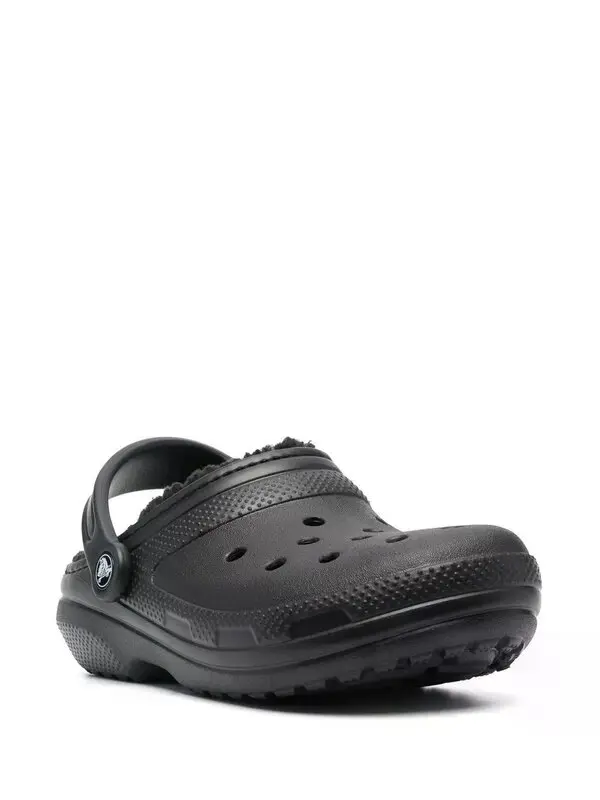 CROCS Baya Fleece-lined Mules - Black