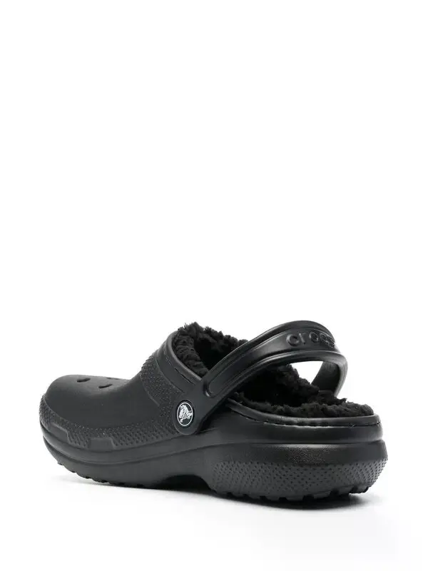CROCS Baya Fleece-lined Mules - Black