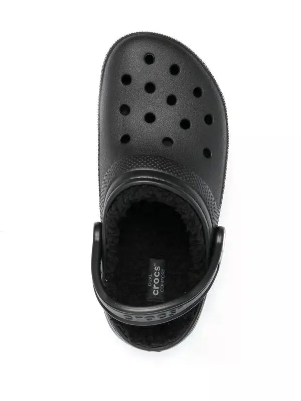 CROCS Baya Fleece-lined Mules - Black