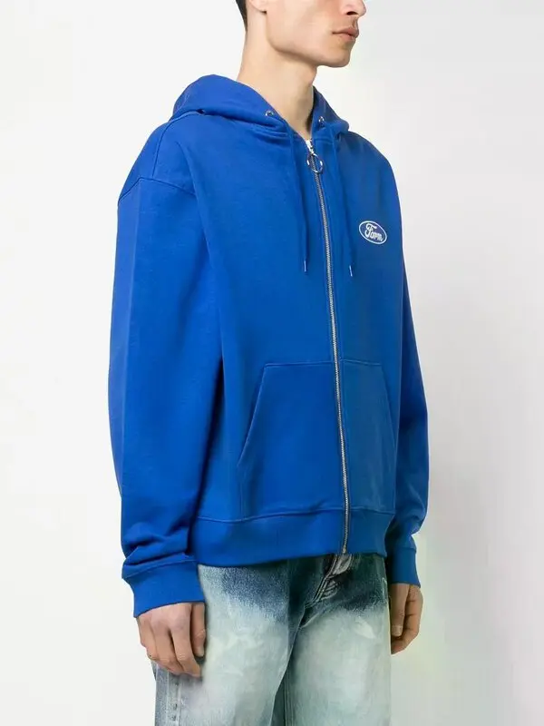 SKY HIGH FARM WORKWEAR Slogan-print Zip-up Hoodie