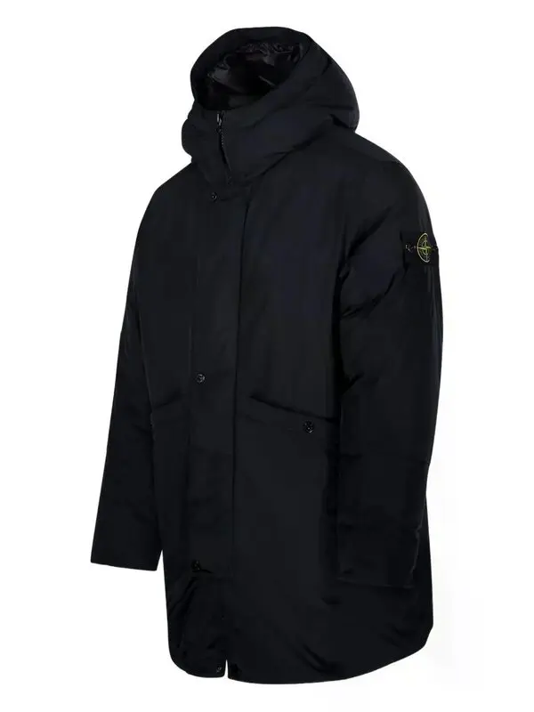 Stone Island Hooded Padded Coat - Black