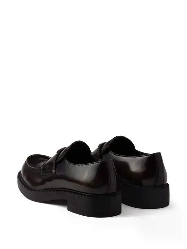 Prada Logo-plaque Leather Loafers