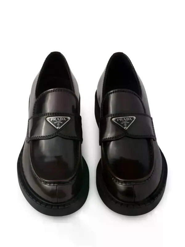 Prada Logo-plaque Leather Loafers