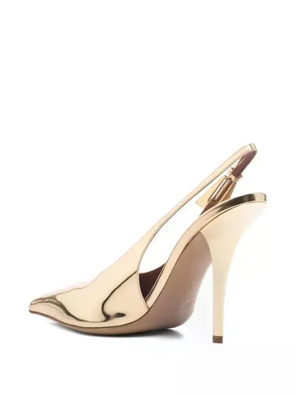 Paris Texas 100mm Slingback Pointed-toe Pumps - Gold