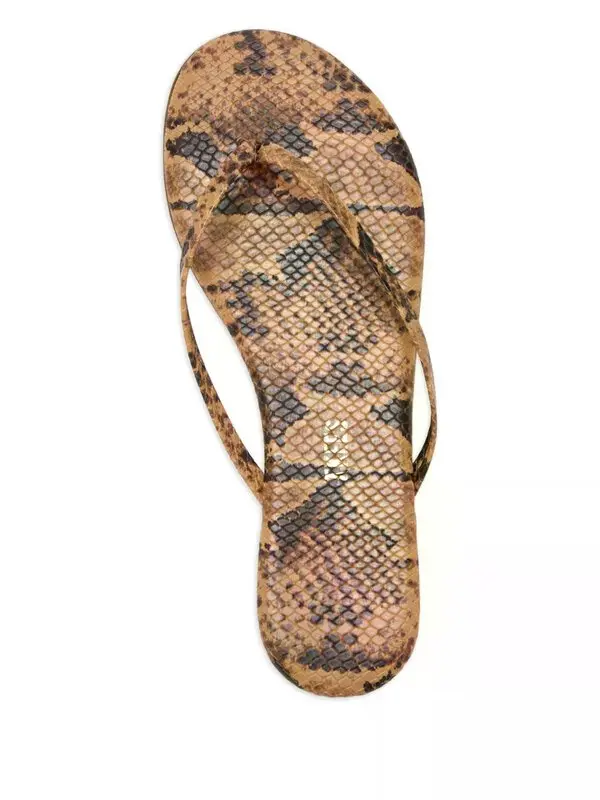 Tkees Snakeskin Thong Sandals - Brown
