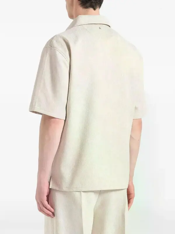 Manière De Voir Norbert Open-collar Textured Drawstring Shirt