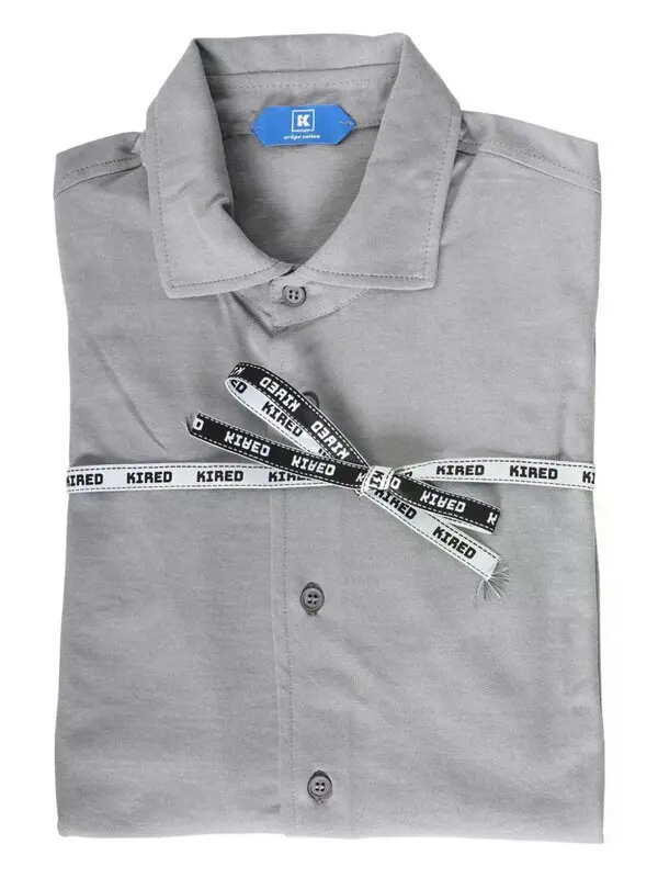 KIRED Long-sleeve Button Polo Shirt - Grey