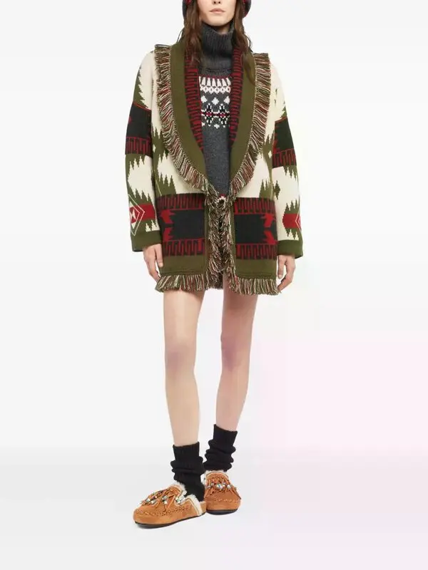 Alanui Icon Jacquard Fringe Cardigan