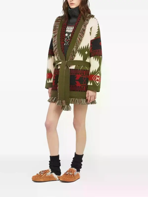 Alanui Icon Jacquard Fringe Cardigan