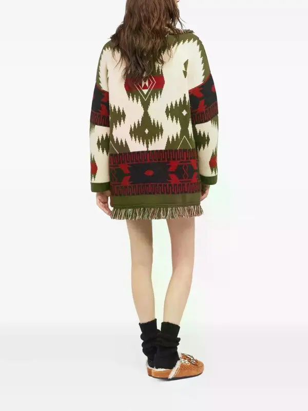 Alanui Icon Jacquard Fringe Cardigan