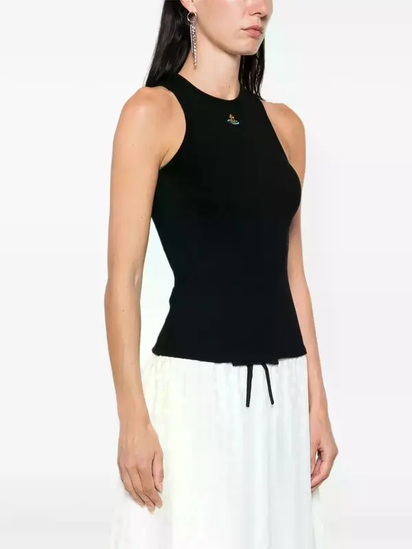 VIVIENNE WESTWOOD Orb-embellished Ribbed Tank Top