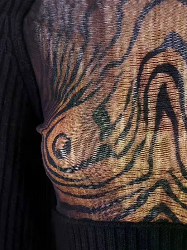JEAN PAUL GAULTIER Wood-print Wool Top