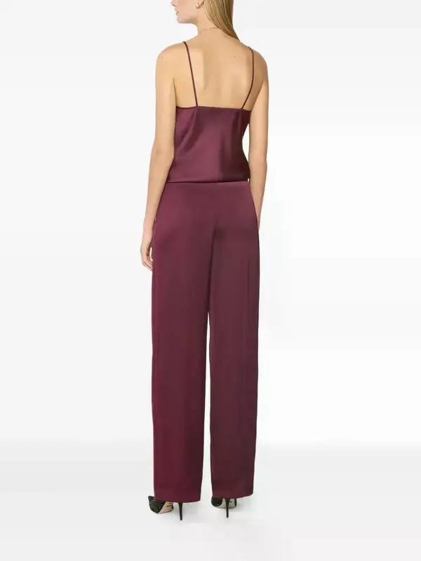 GENNY Satin Straight Trousers - Red