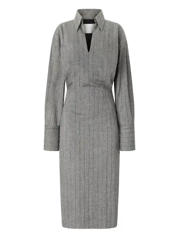 GENNY Stripe-pattern Midi Dress