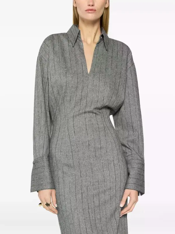 GENNY Stripe-pattern Midi Dress