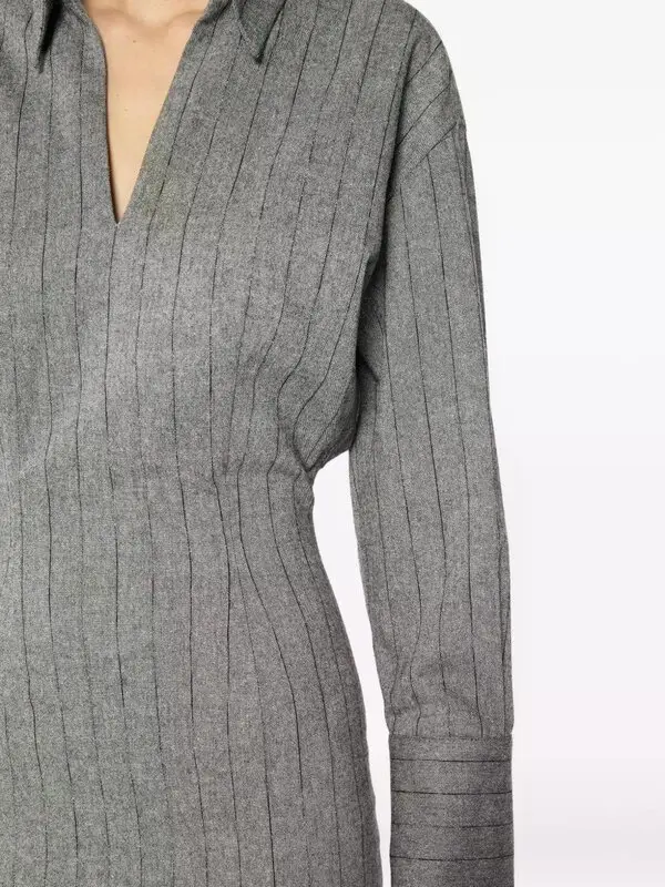 GENNY Stripe-pattern Midi Dress