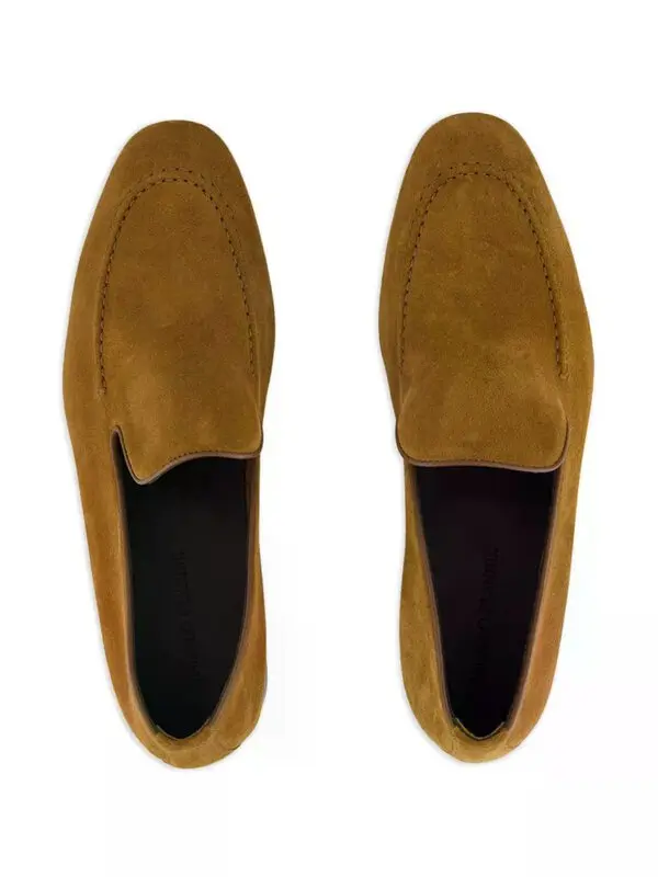 Manolo Blahnik Stitch-detailing Suede Slip-on Loafers