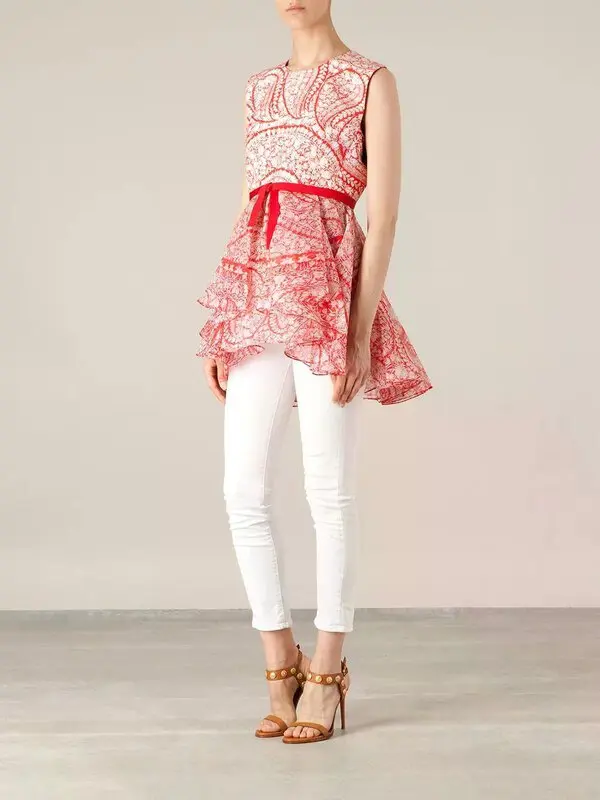 Giambattista Valli Printed Silk And Cotton Top