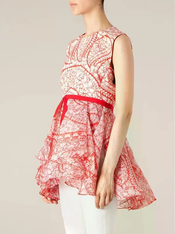 Giambattista Valli Printed Silk And Cotton Top