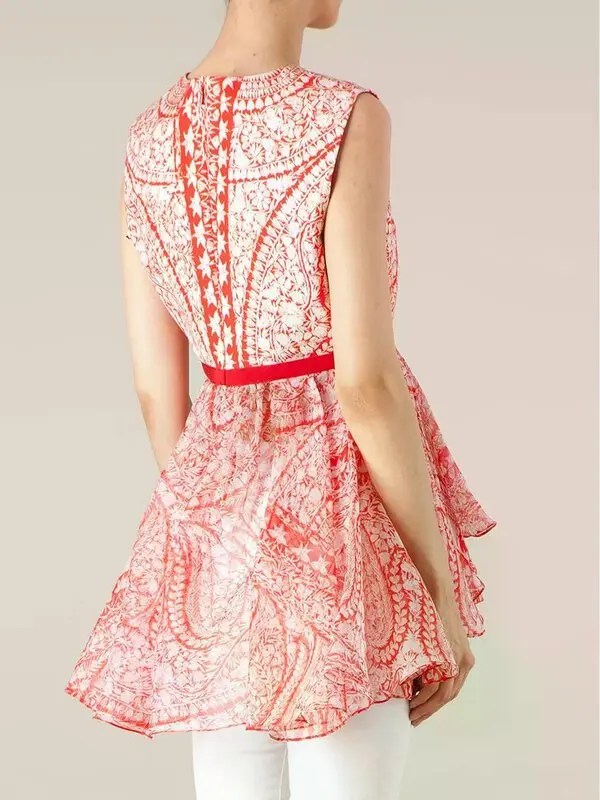 Giambattista Valli Printed Silk And Cotton Top